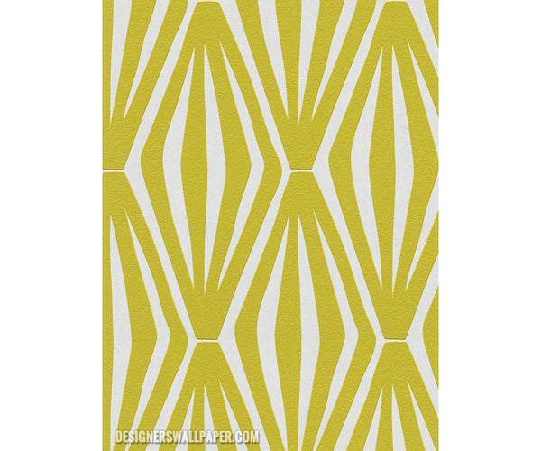 Graphic Geometric Lemon Green Metallic 944023 Wallpaper - Designer ...