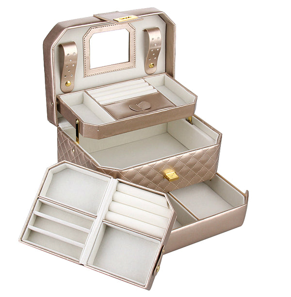 Gold Medium 2 Drawers Jewelry Box - Gifted Parrot