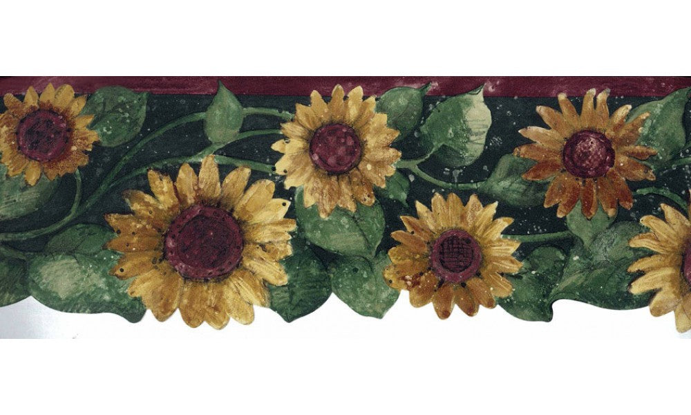 Sunflower Border Wallpaper