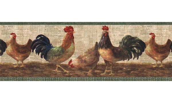 Layered Rooster VIN7324B Wallpaper Border - Gifted Parrot