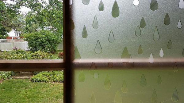 Rain Drops Sidelight Textured Window Film - Gifted Parrot